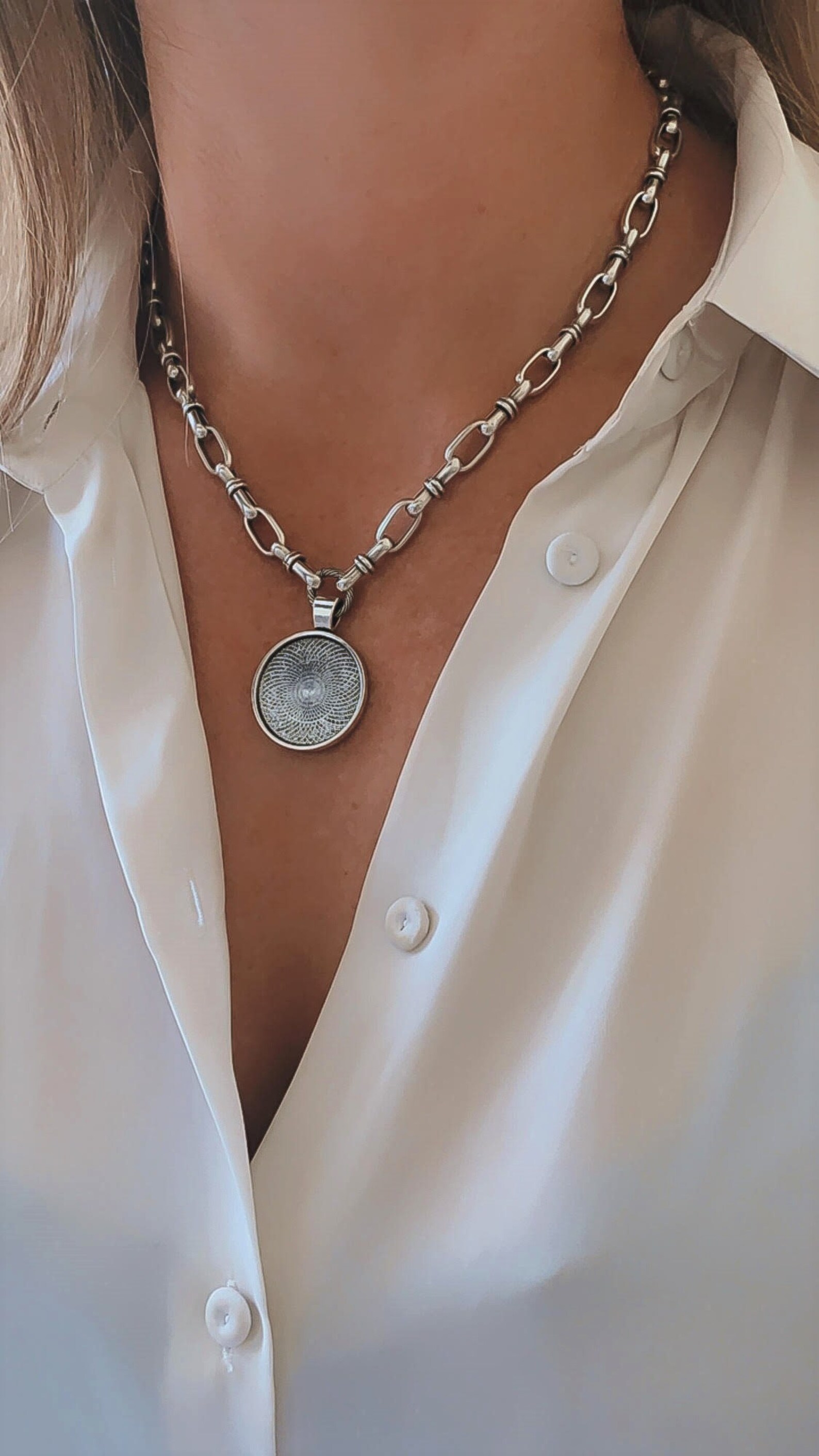 Medallion Coin Necklace Coin Choker Coin Charm Necklace Statement Thick ...