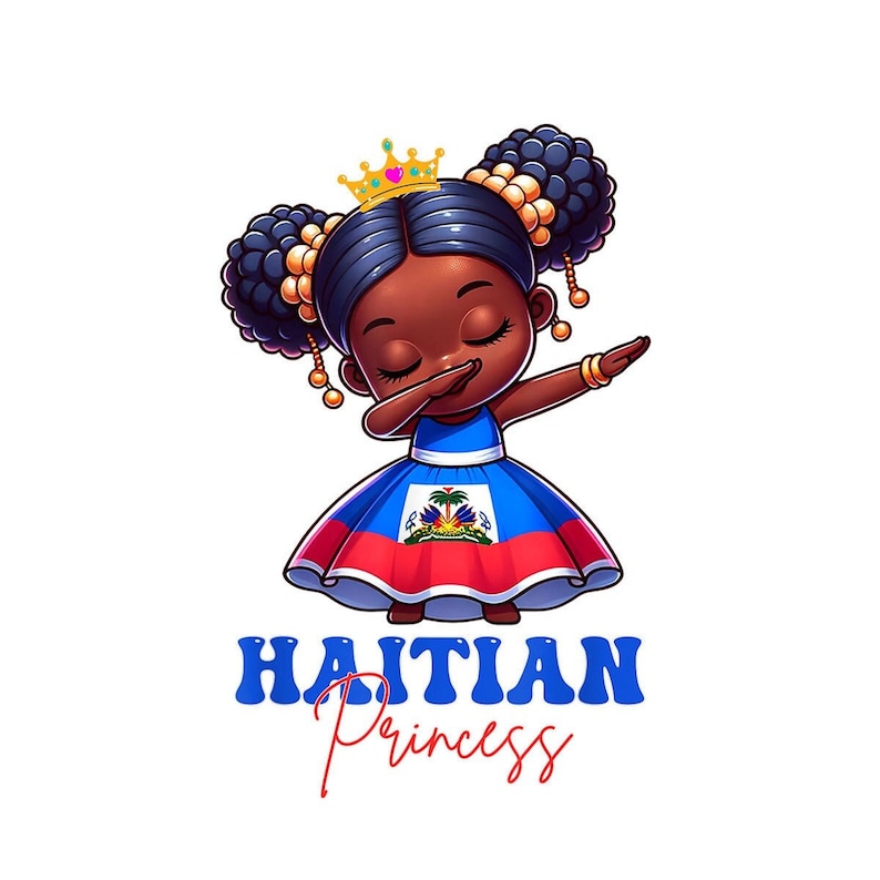 Melanin Haitian Princess Haiti Flag Black Girls Digital PNG. - Etsy