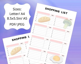 Easter Shopping List, Instant Download File, Printable at Home - Etsy