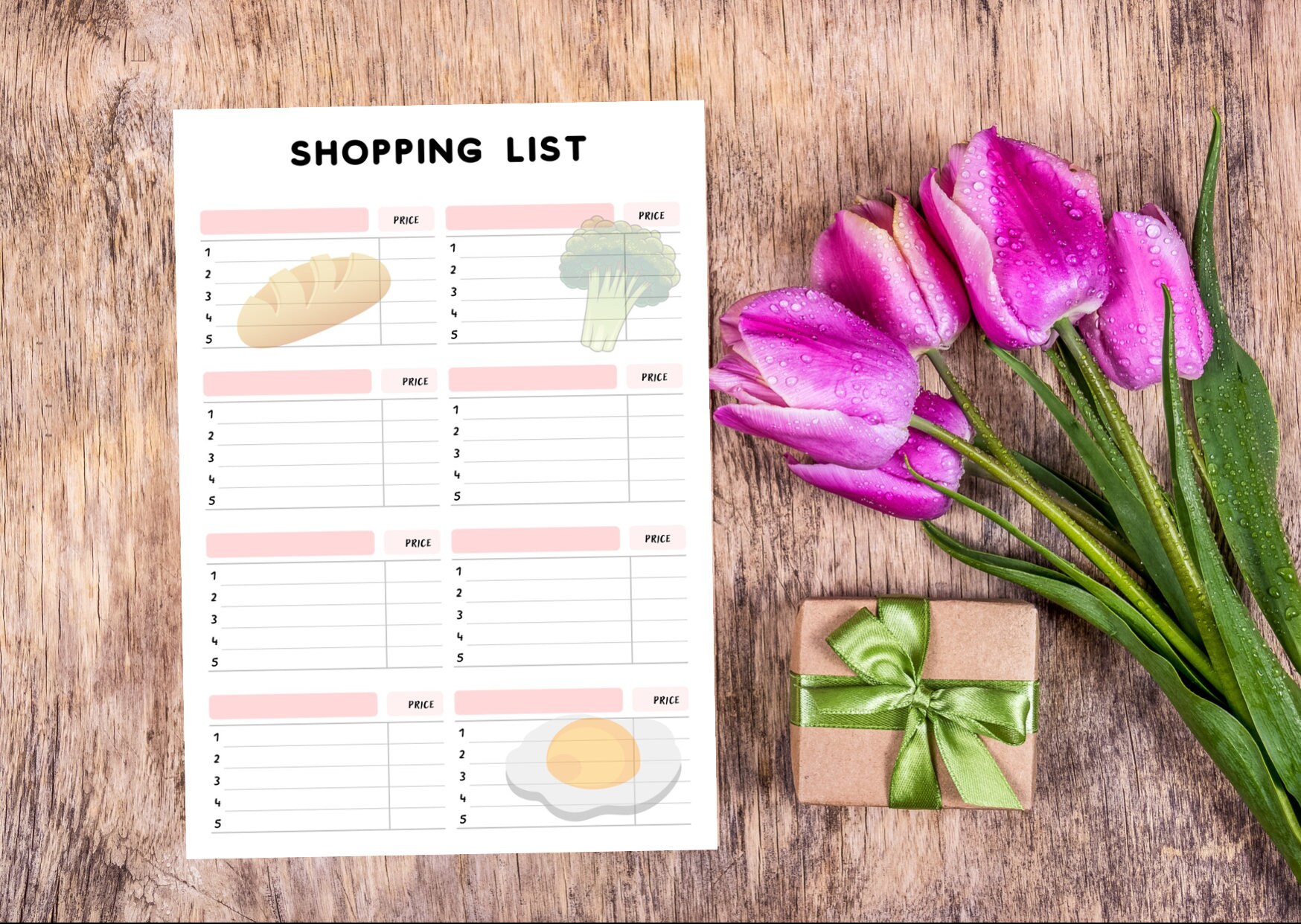 Printable Shopping List, Instant Download, Print at Home, Digital File ...