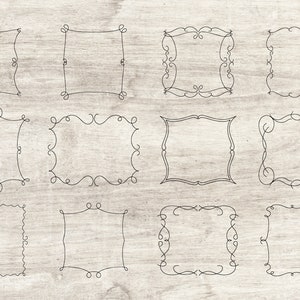 Doodle Frames Set Clipart, Doodle Borders Set, Digital File, Instant ...