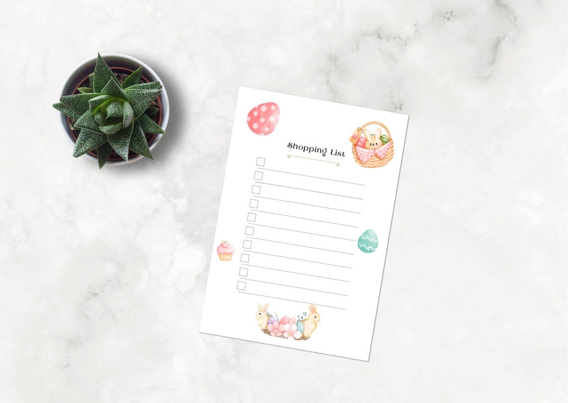 Easter Shopping List, Instant Download File, Printable at Home - Etsy
