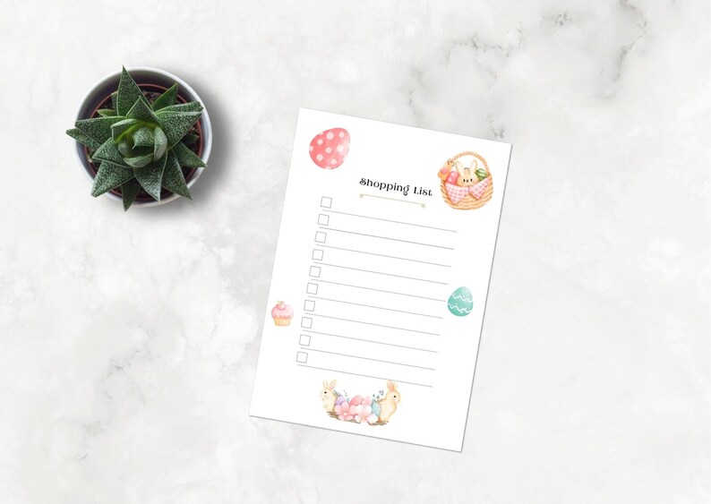 Easter Shopping List, Instant Download File, Printable at Home - Etsy