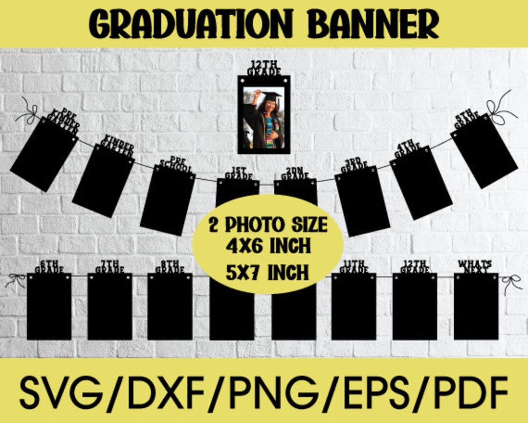 Graduation Banner SVG, Graduate Photo Banner SVG, Graduation Cutting ...