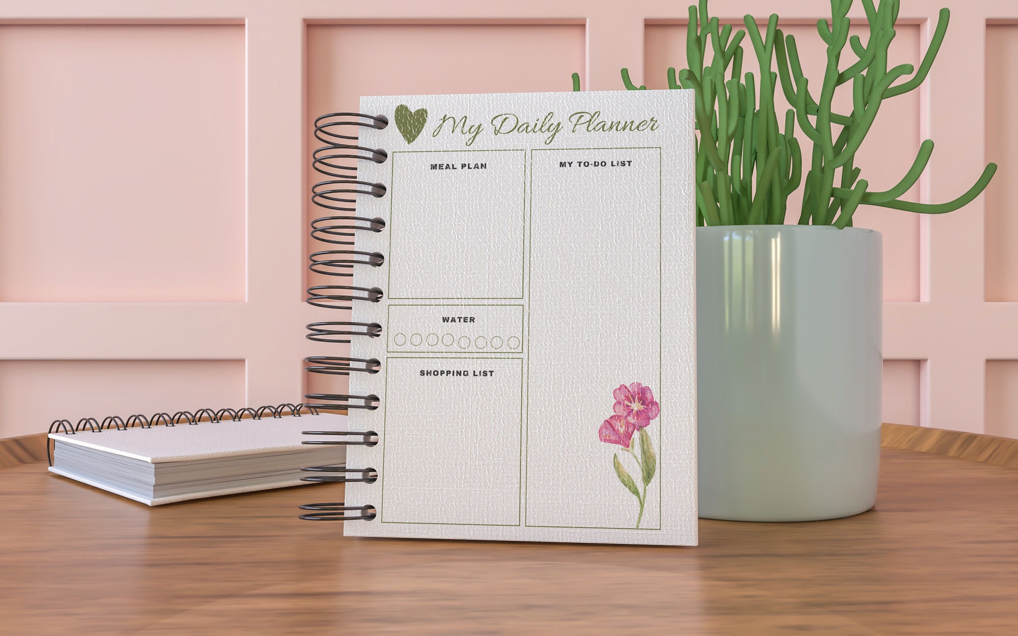 Floral Daily Planner Printable, Instant Download, Pdf & Jpg Files, Pink ...
