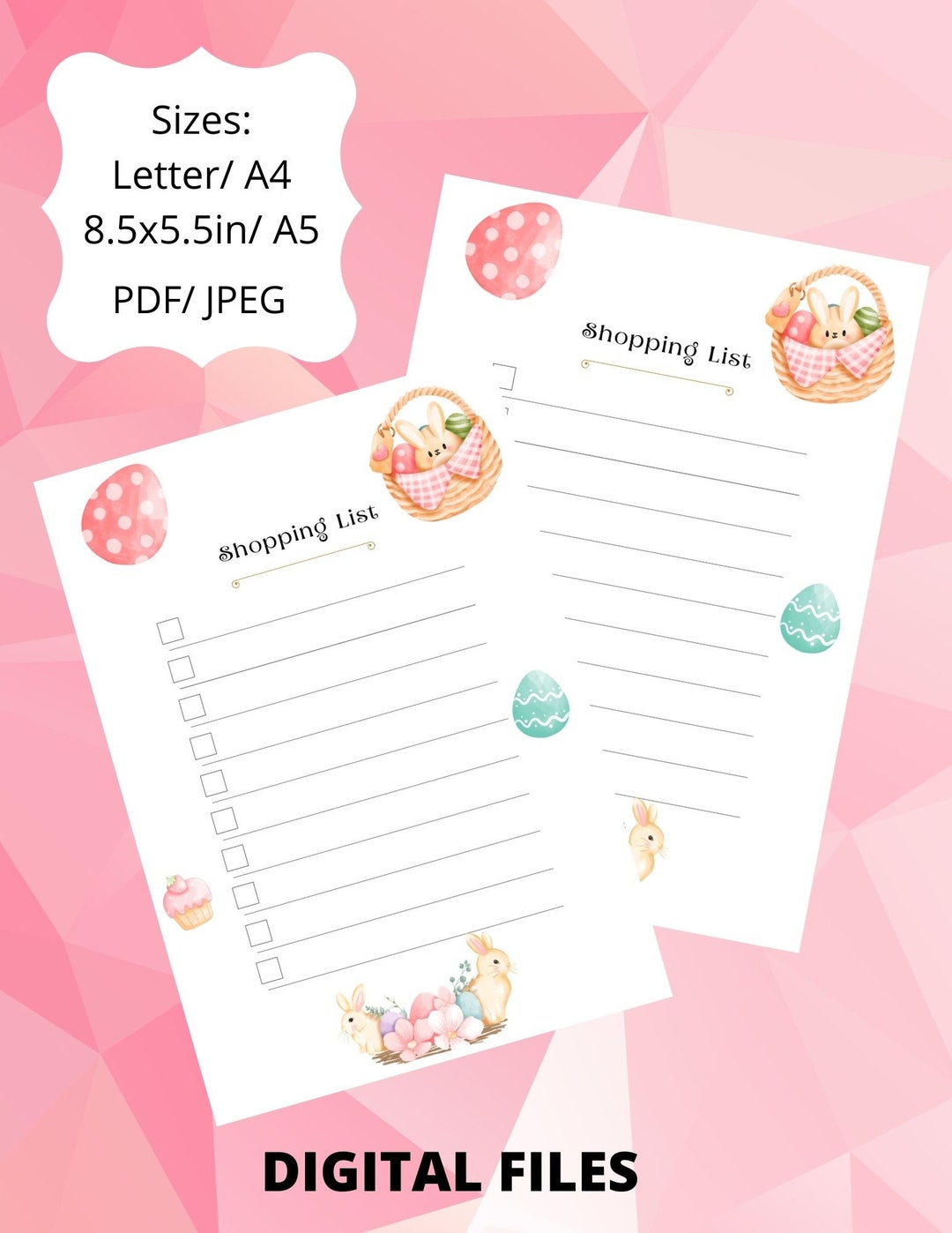 Easter Shopping List, Instant Download File, Printable at Home - Etsy