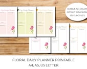 Floral Daily Planner Printable Instant Download Pdf & Jpg - Etsy