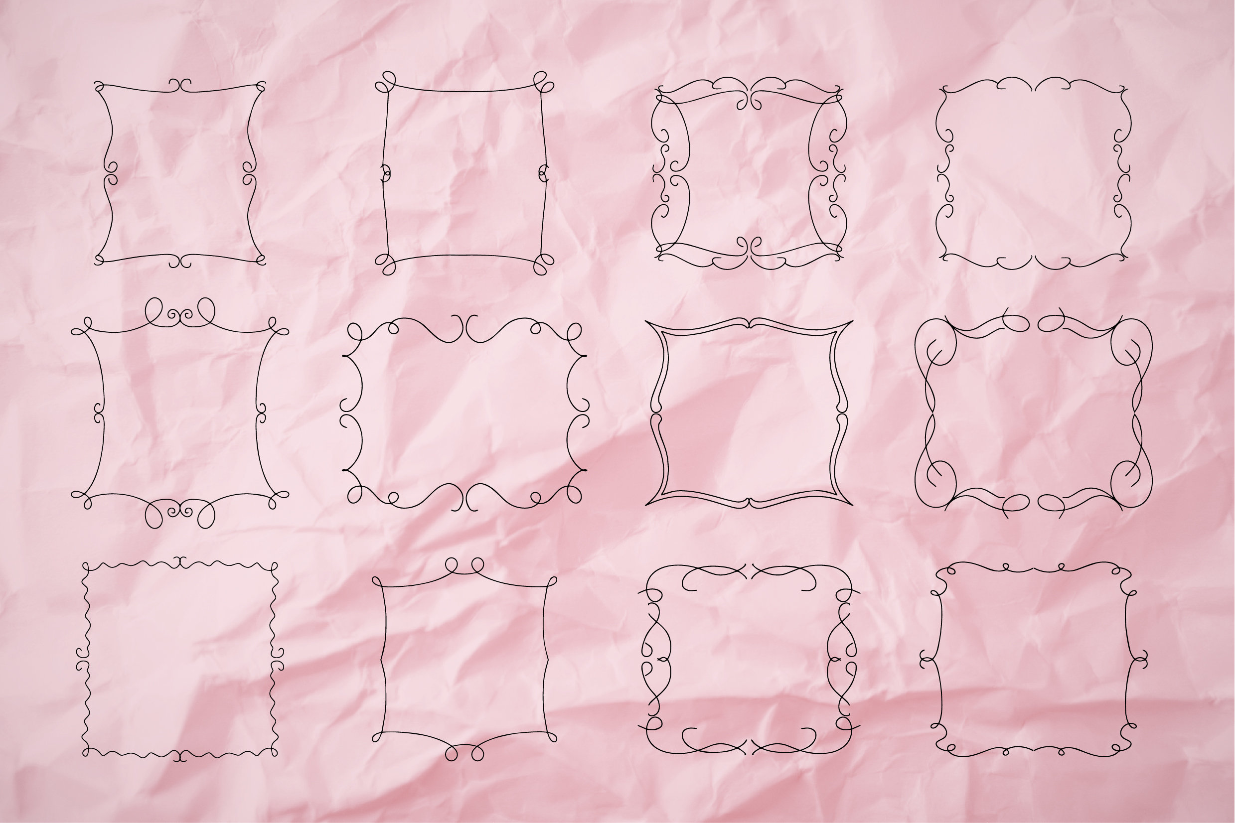 Doodle Frames Set Clipart, Doodle Borders Set, Digital File, Instant ...