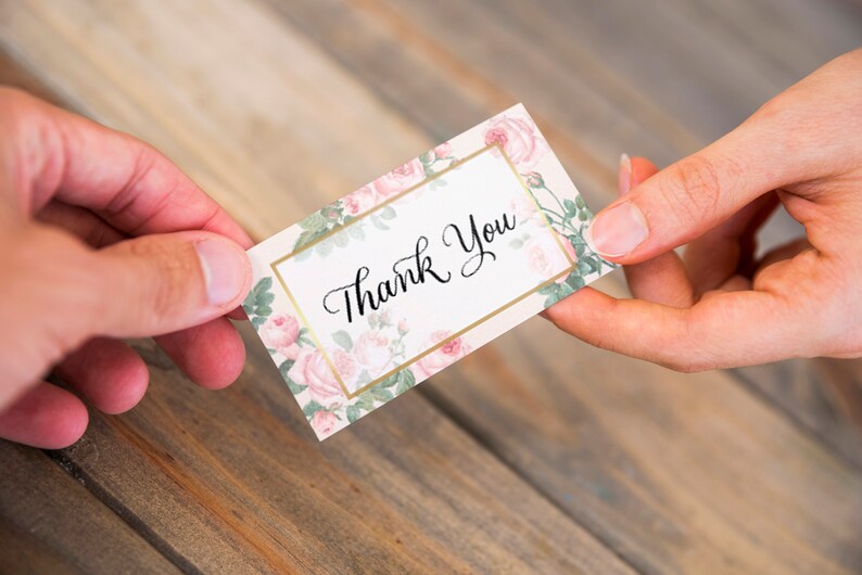 Vintage Floral Thank You Card Printable, Avaible in English, French ...