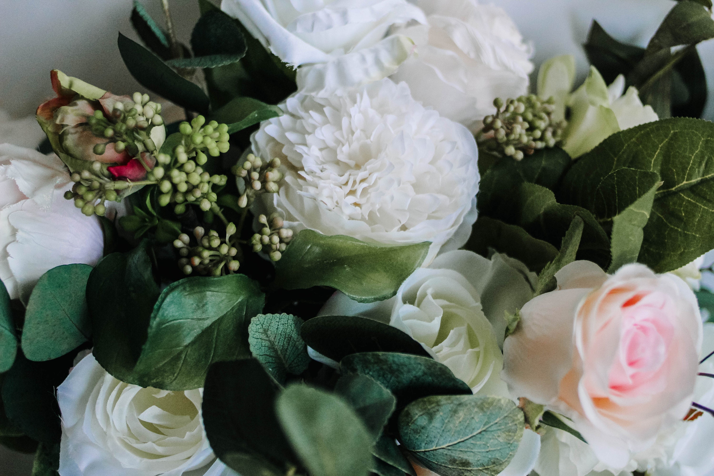 Ivory greenery Blush Bridal Bouquet Boho Bouquets Boho | Etsy