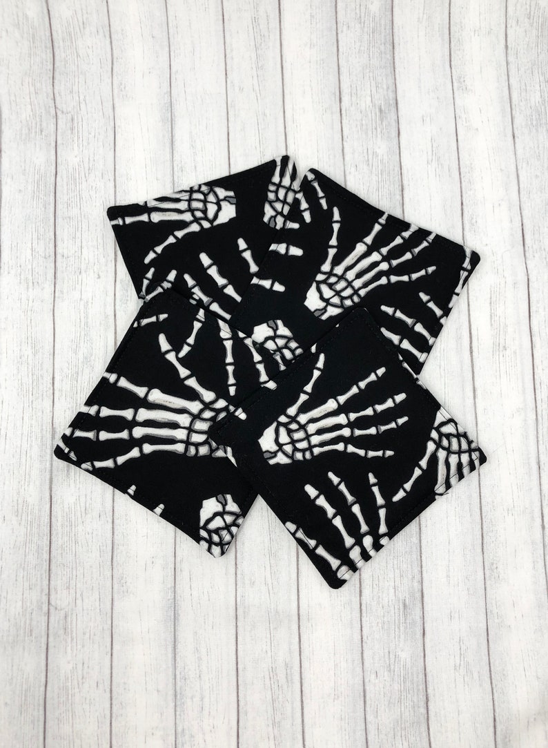 Skeleton Hands Gothic Halloween Fabric Drink Coasters / Mug - Etsy
