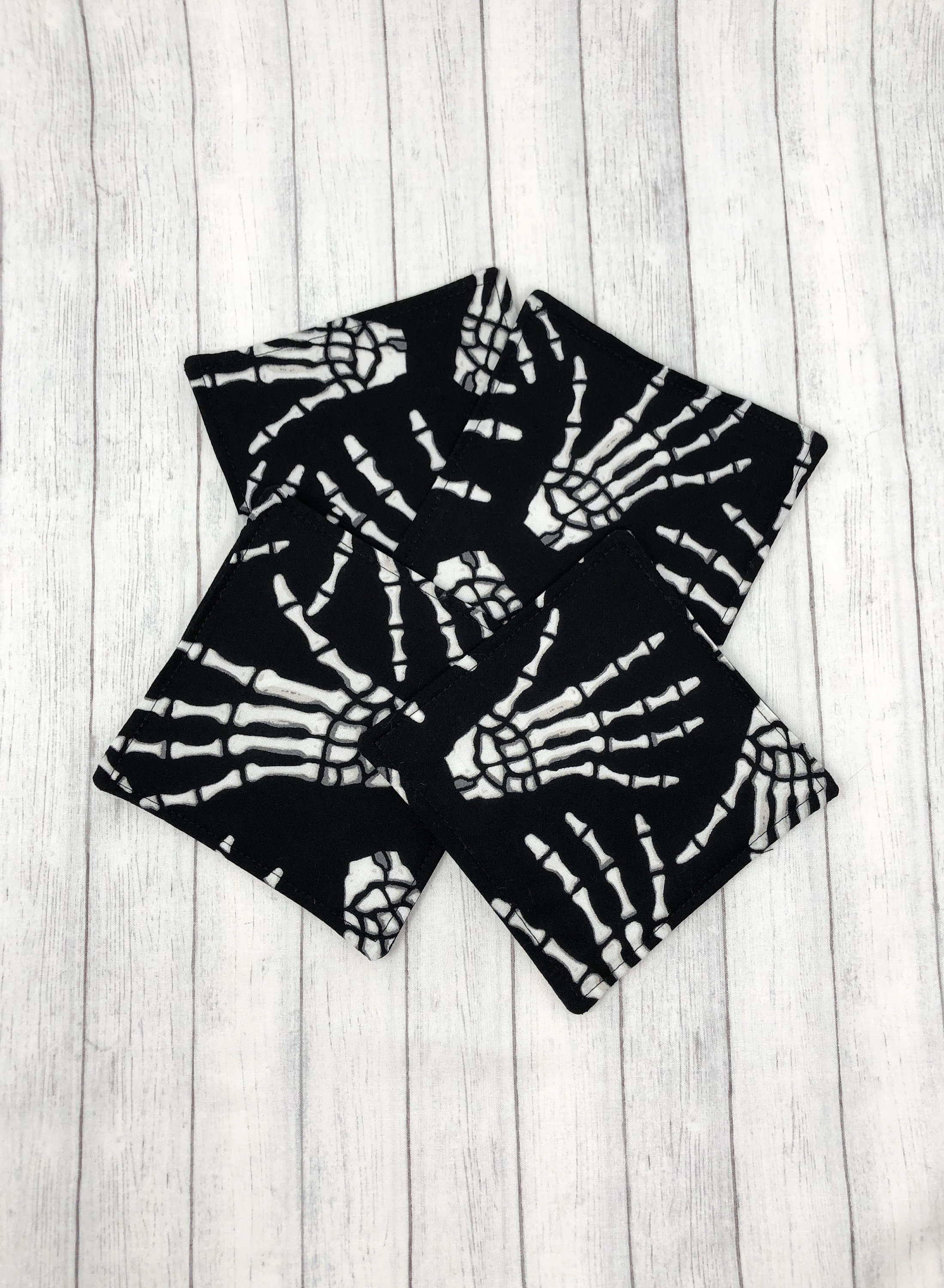 Skeleton Hands Gothic Halloween Fabric Drink Coasters / Mug - Etsy