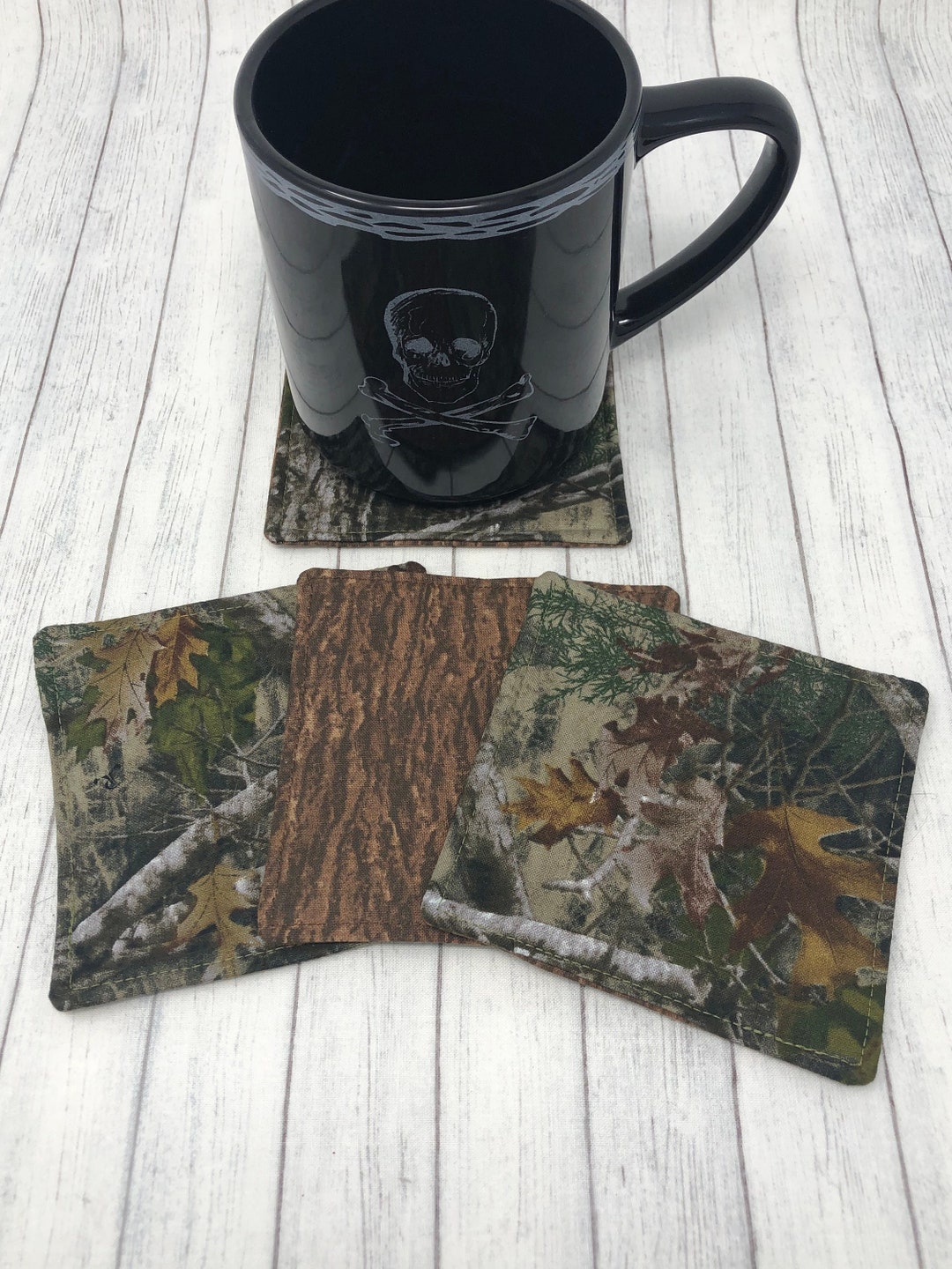 Camo Camouflage Fabric Drink Coasters / Hunting Decor /Woods Outdoor ...