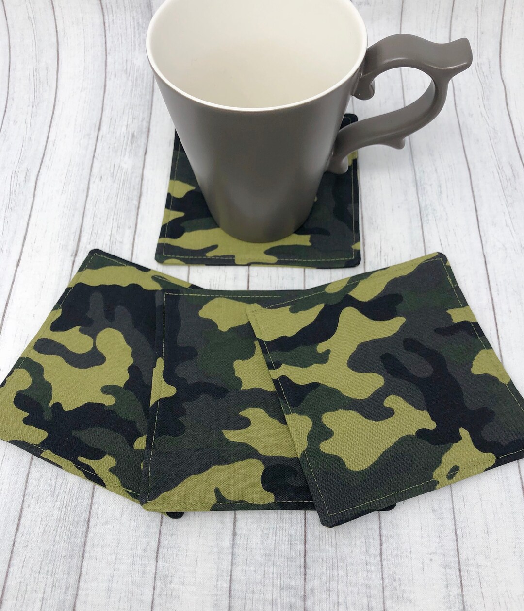 Military Army Camouflage Fabric Drink Coasters / Army Camo Decor / Mug ...