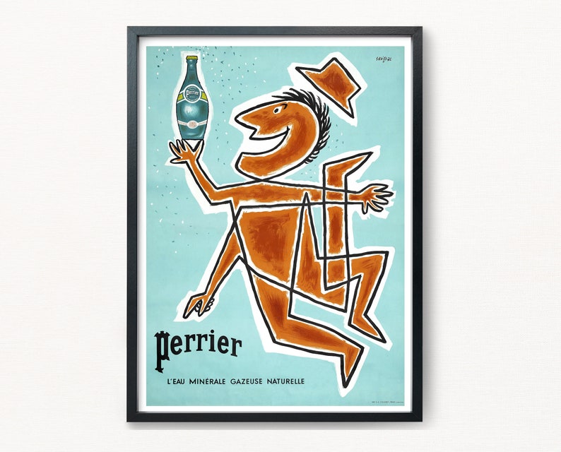 Perrier Poster Vintage 1955 A3 Vintage Wall Art Perrier | Etsy
