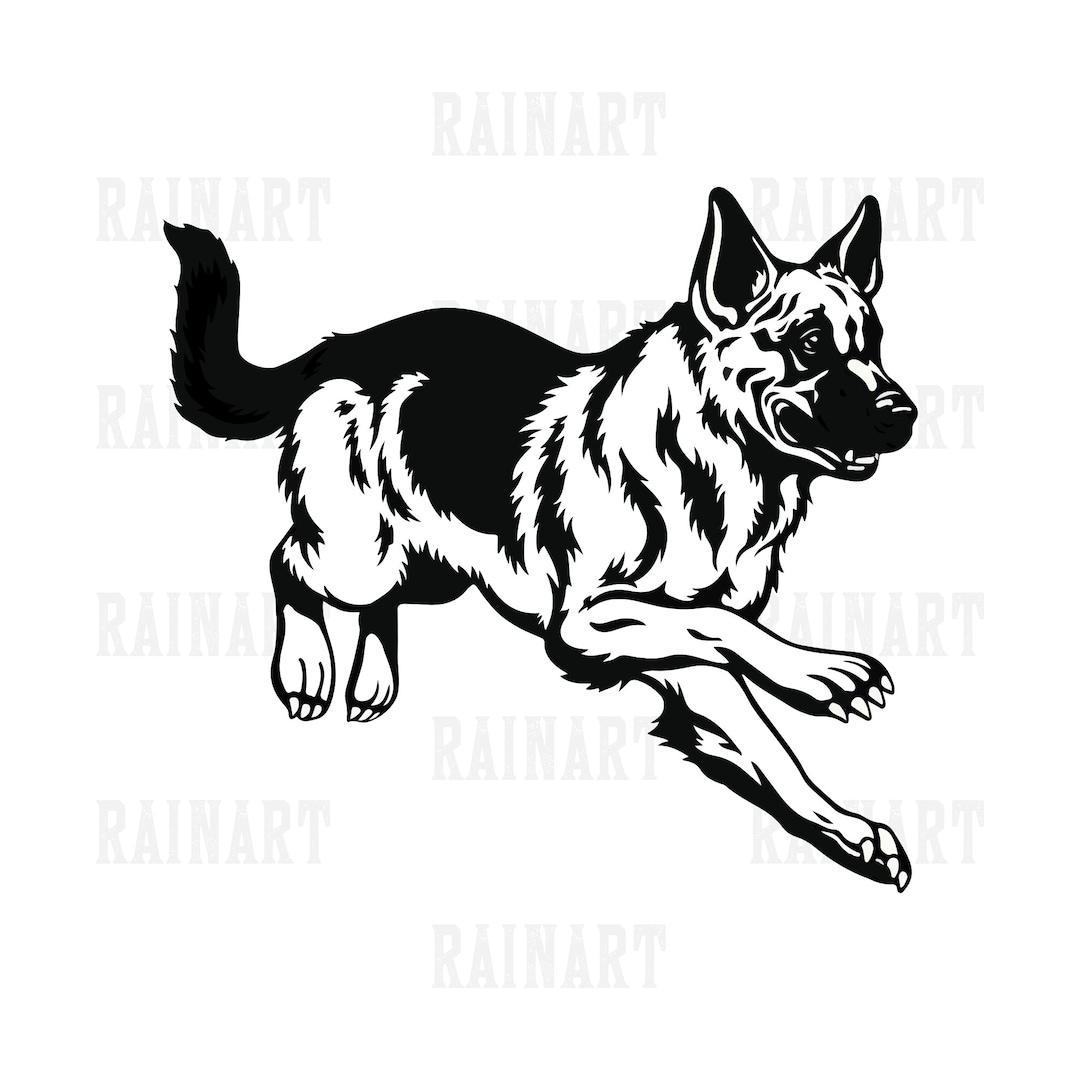 German Shepherd 1 Svg - GSD Design - German Shepherd Dog - Dog Vector ...