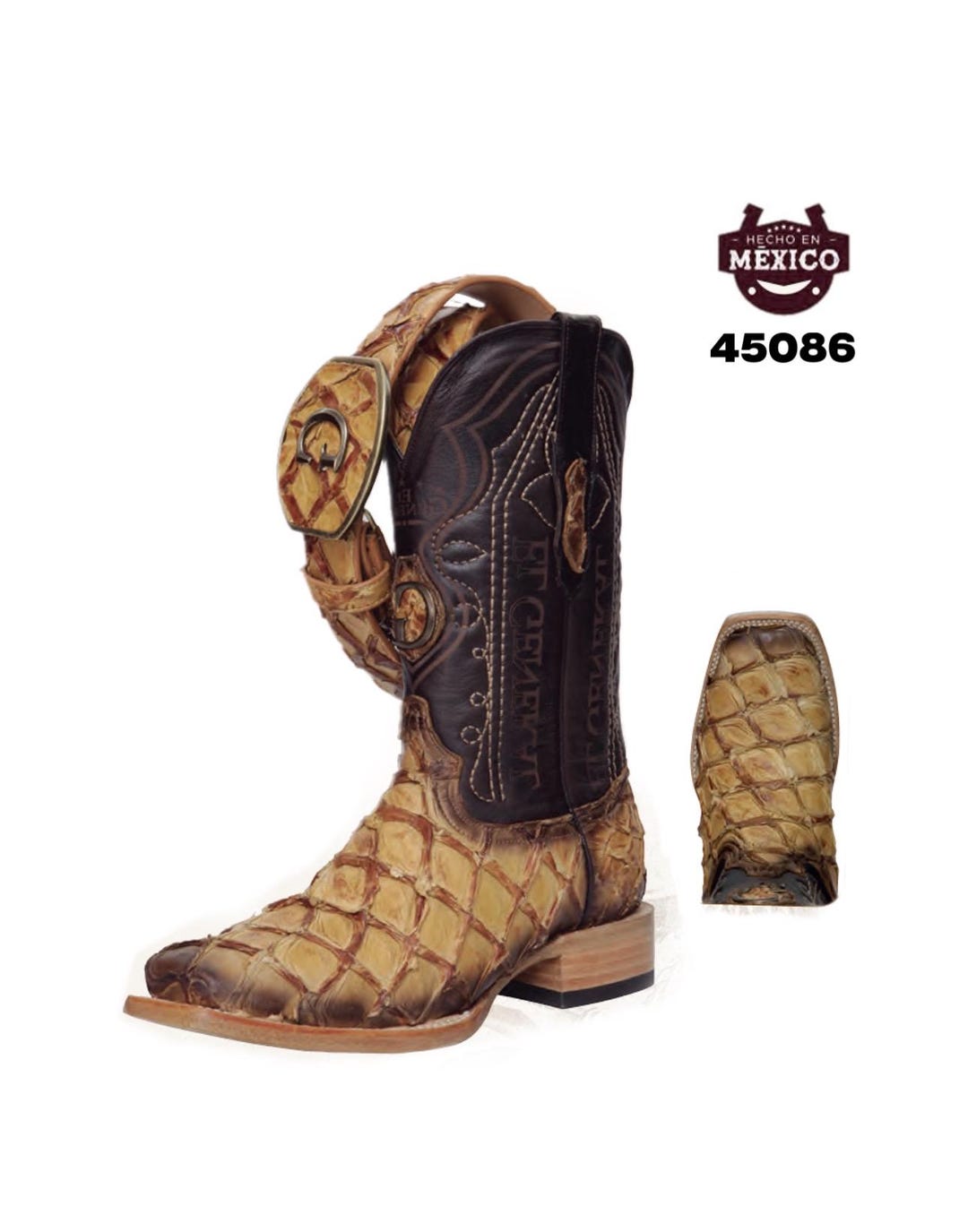 Original Deluxe Rodeo Cowboy Boot EL GENERAL for Man (monster Fish) - Etsy