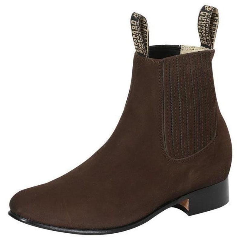 Mens Charro Ankle Boots Nobuck El Becerro/ Botines Para Caballeros ...