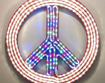 Peace Sign Christmas Lights - Etsy