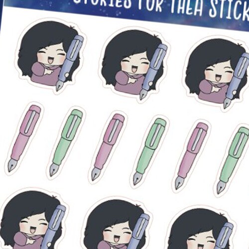 Fountain Pen Sticker Sheet 2 Sizes Available - Etsy