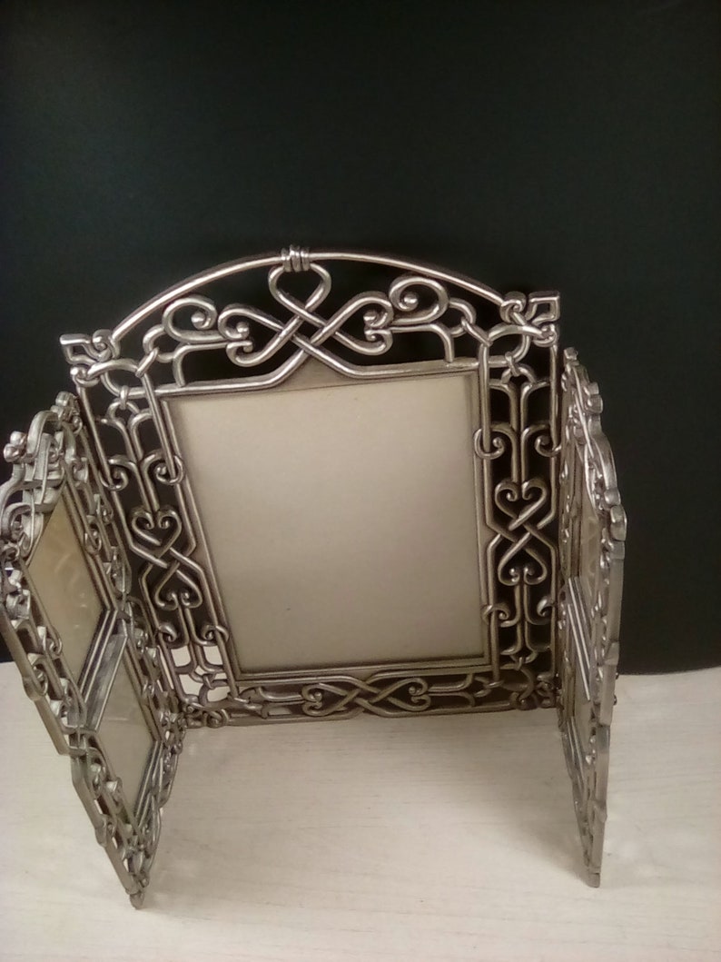 Stunning Tri Fold Silver Metal Photo Frame - Etsy