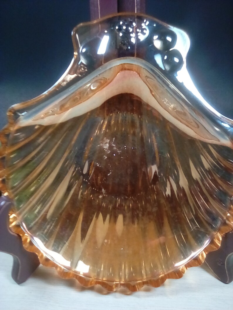 Shell Shape Carnival Glass Dish - Etsy