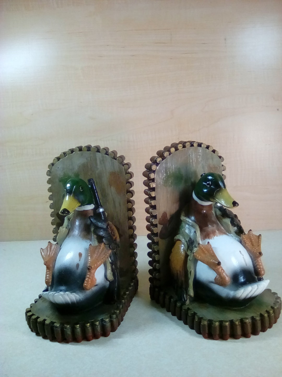 Nice Hunting Duck Ceramic Bookends - Etsy