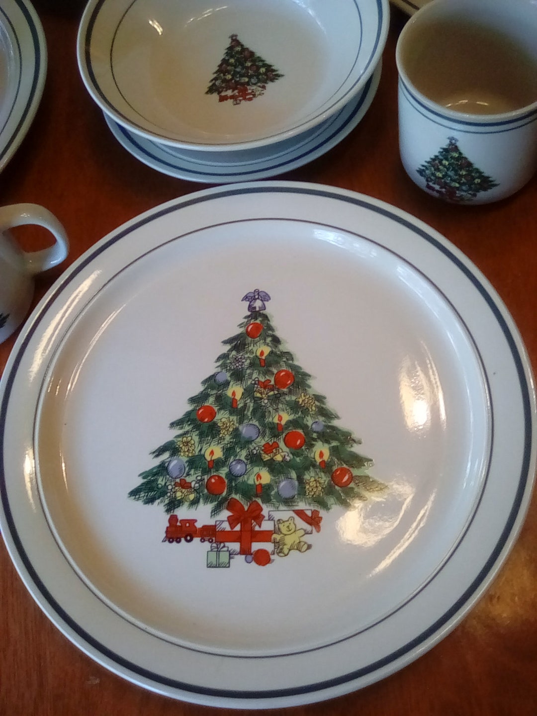 16 Piece Christmas Dinner Set - Etsy