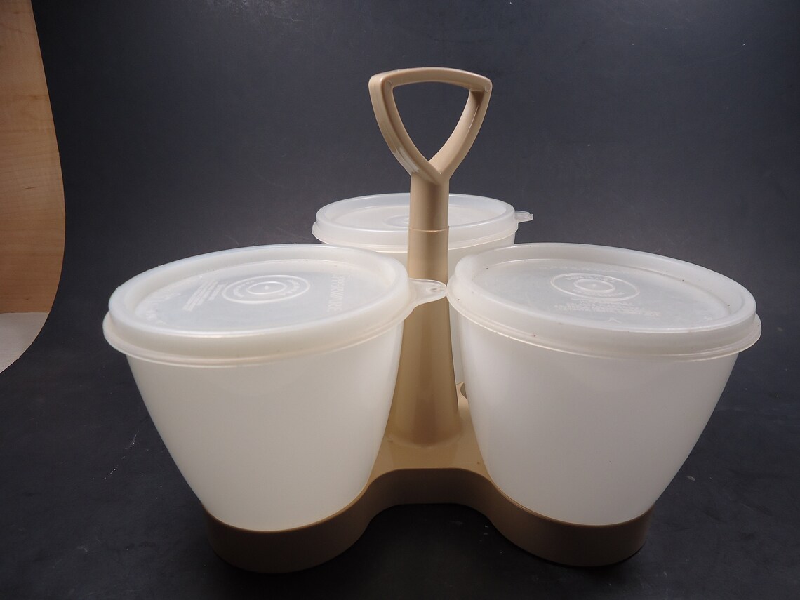 Tupperware Condiment Caddy Small Bowls With Lids - Etsy