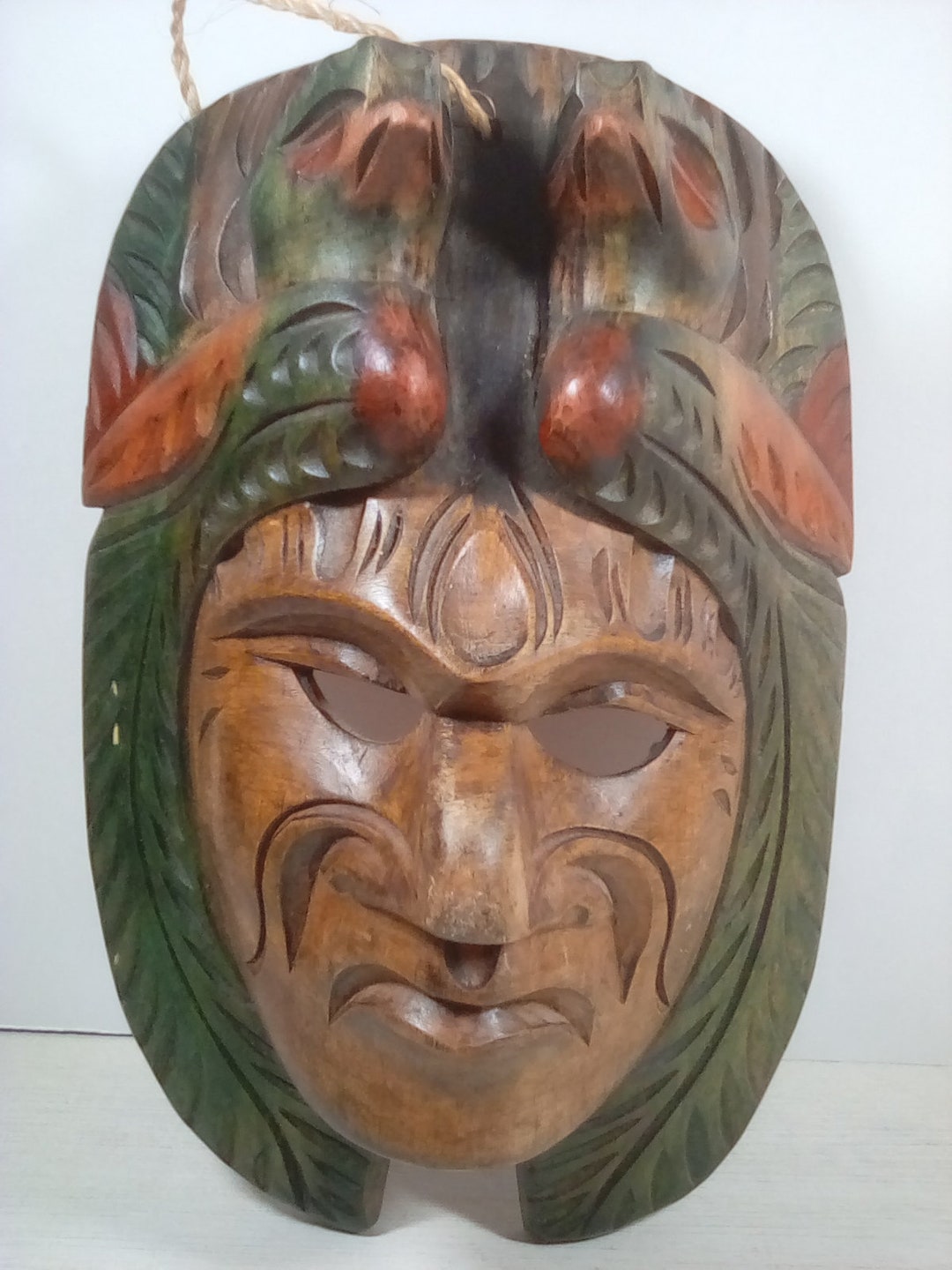Wooden Hand Carved Mask - Etsy