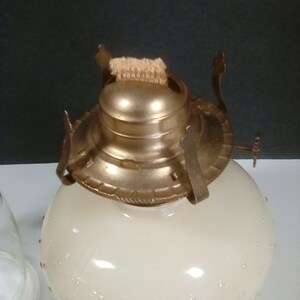 Beautiful Vintage Cream Color Glass Oil/ Kerosene Lamp - Etsy