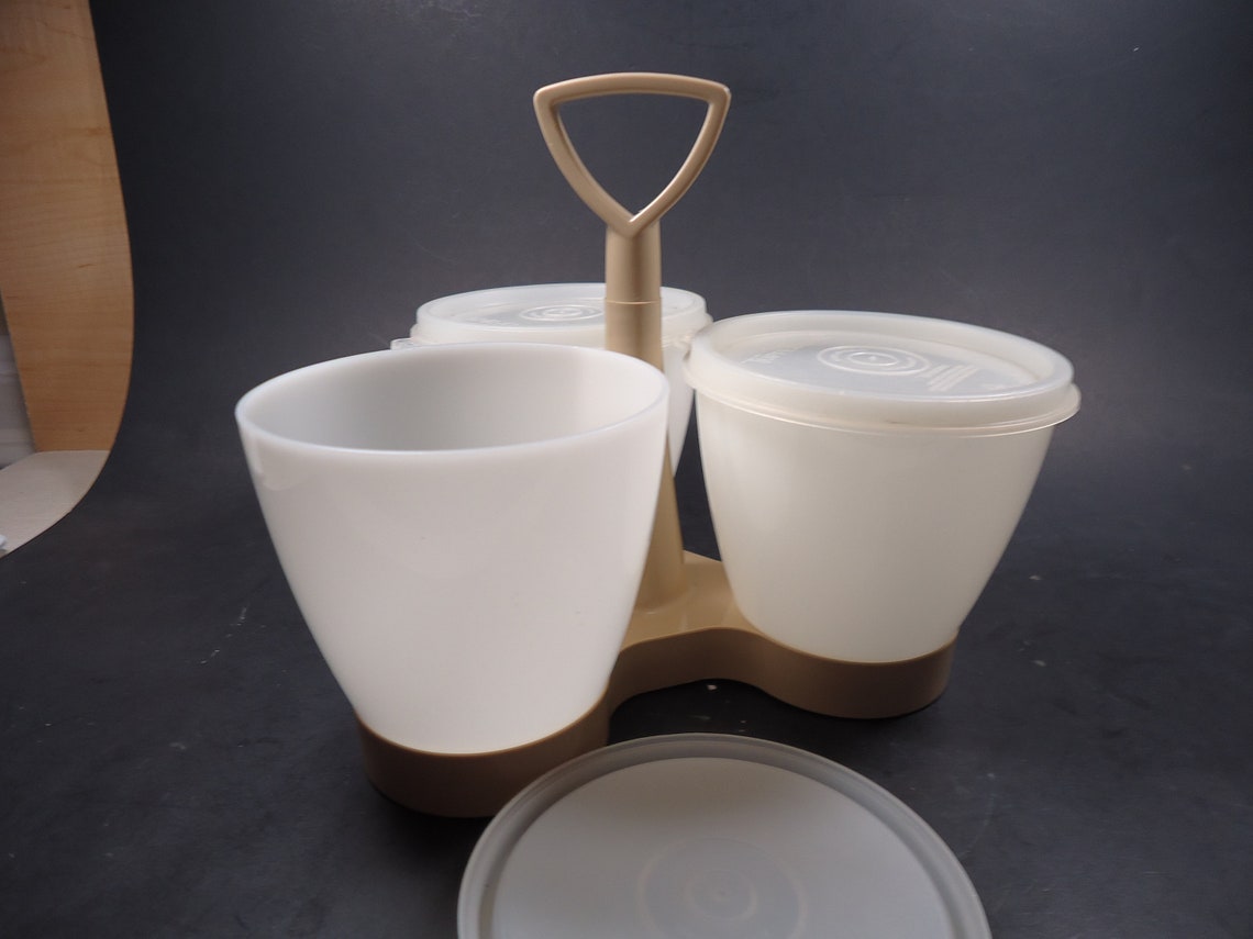 Tupperware Condiment Caddy Small Bowls With Lids - Etsy