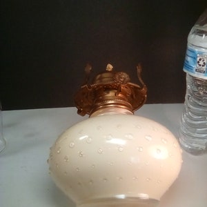 Beautiful Vintage Cream Color Glass Oil/ Kerosene Lamp - Etsy