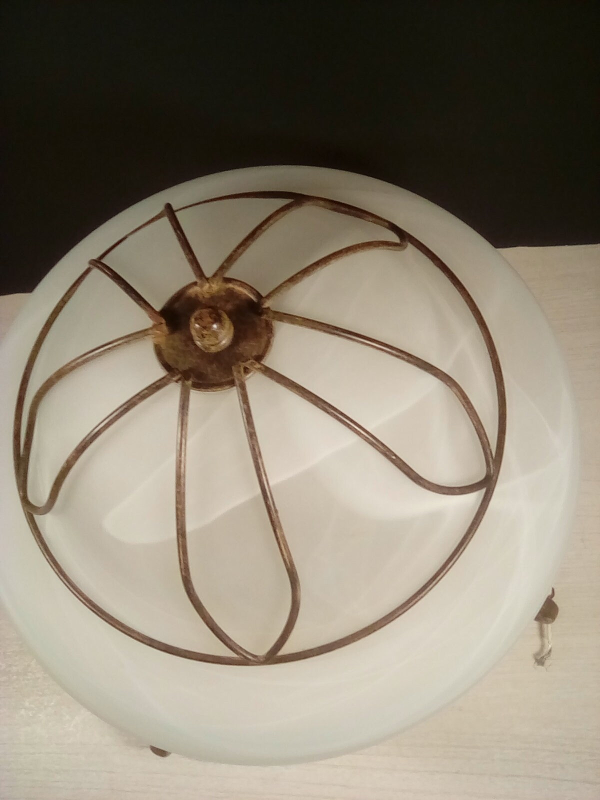 Frosted Swirl Glass Design Metal Base Light Fixture - Etsy