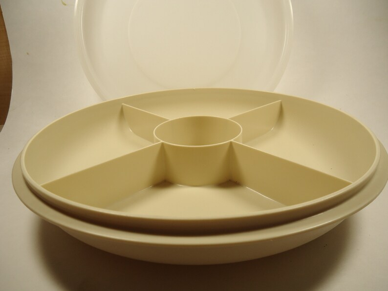 Tupperware Round Divided Serving Tray /container - Etsy