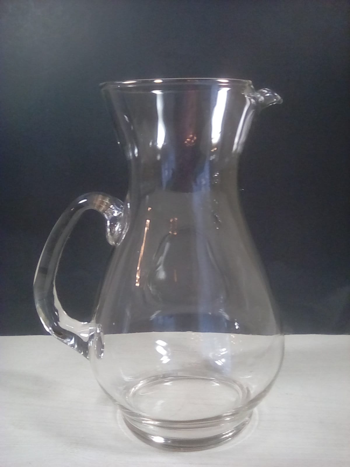 Gorgeous clear glass Pedestal pitcher | Etsy