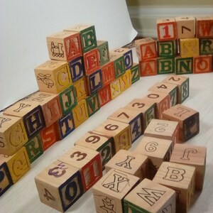 Vintage Small Wood ABC Letter Blocks - Etsy