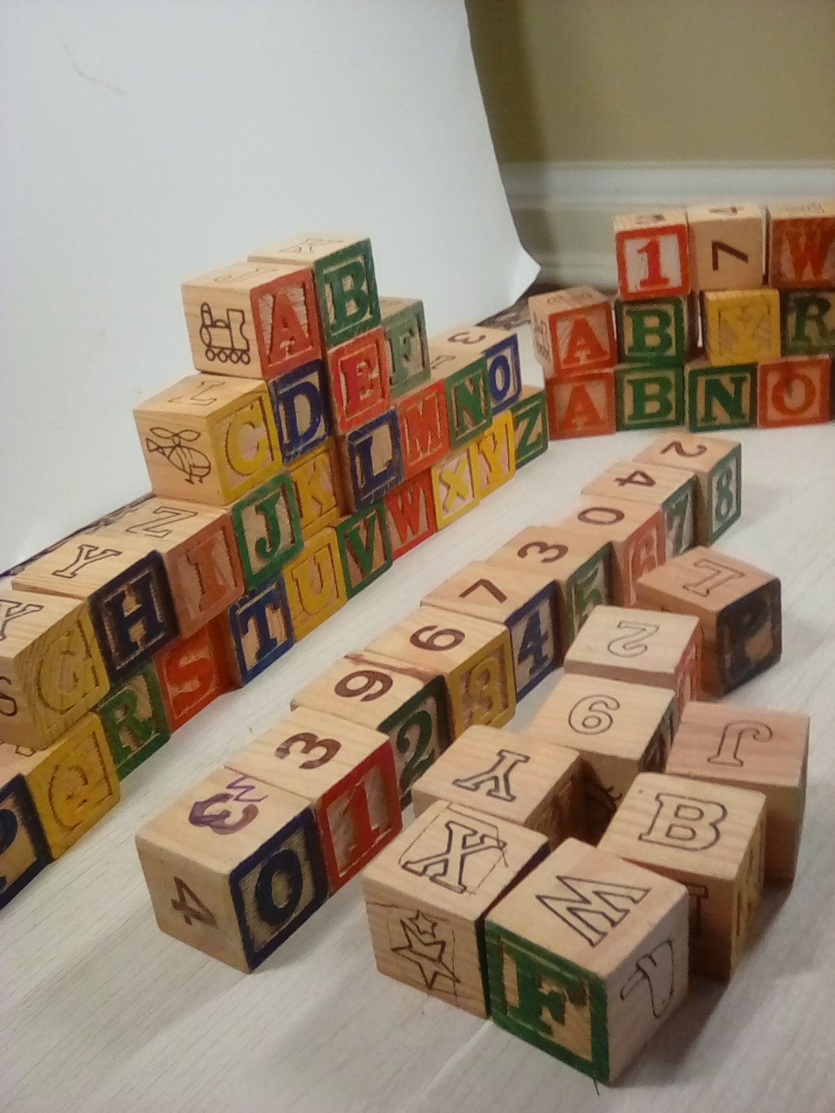 Vintage Small Wood ABC Letter Blocks - Etsy