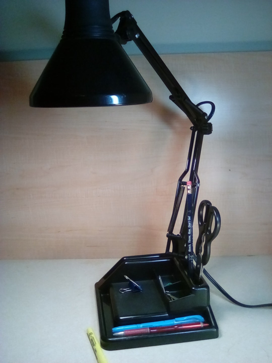 Black Gooseneck Long Arm Adjustable Lamp With Compartment Base - Etsy