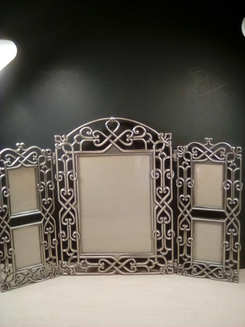 Stunning Tri Fold Silver Metal Photo Frame | Etsy