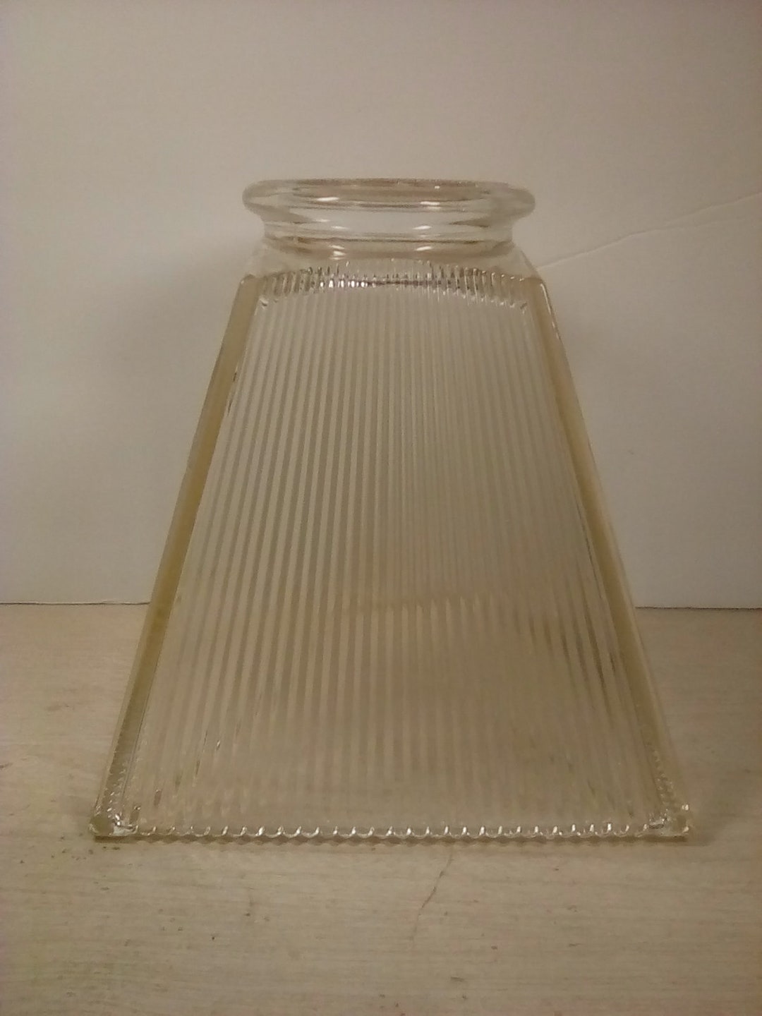 Square Heavy Clear Glass Ribbed Light Replacement Shade - Etsy