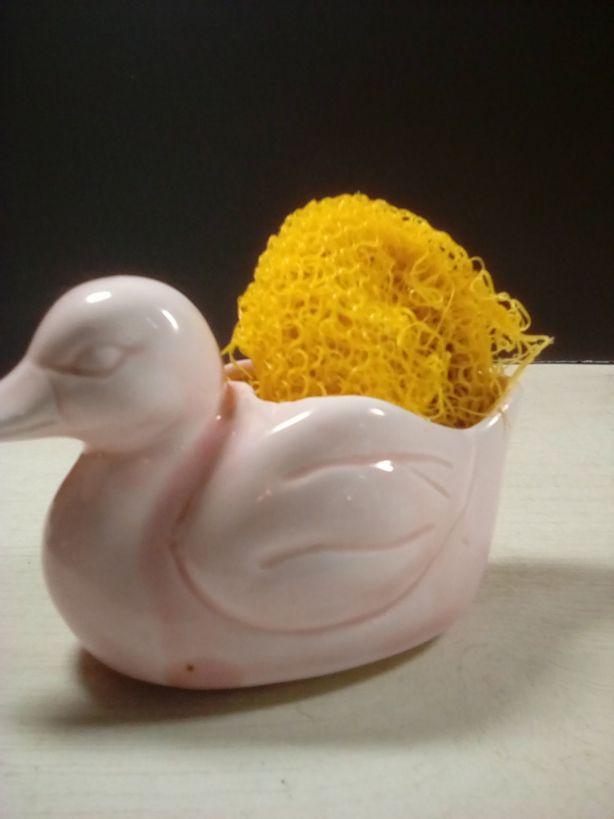 Small Pink Ceramic Duck Scrubby Holder | Etsy