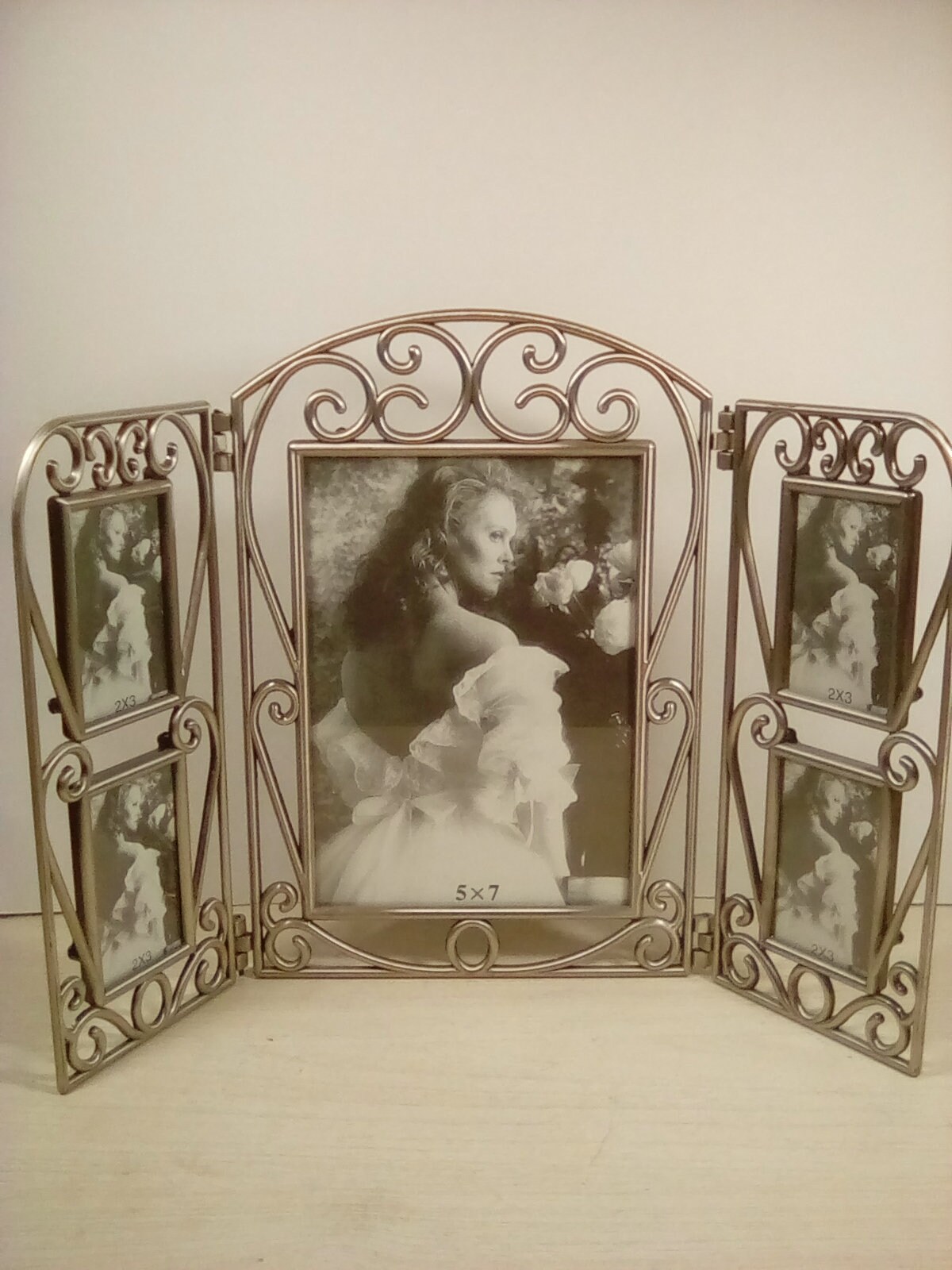 Stunning Tri fold silver metal photo frame | Etsy