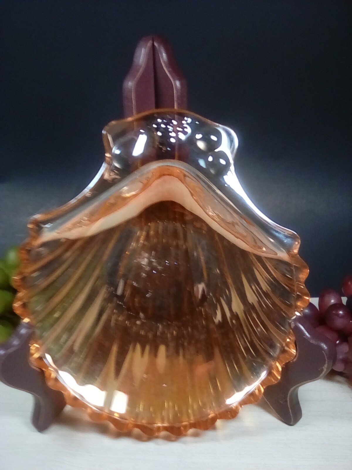 Shell Shape Carnival Glass Dish - Etsy