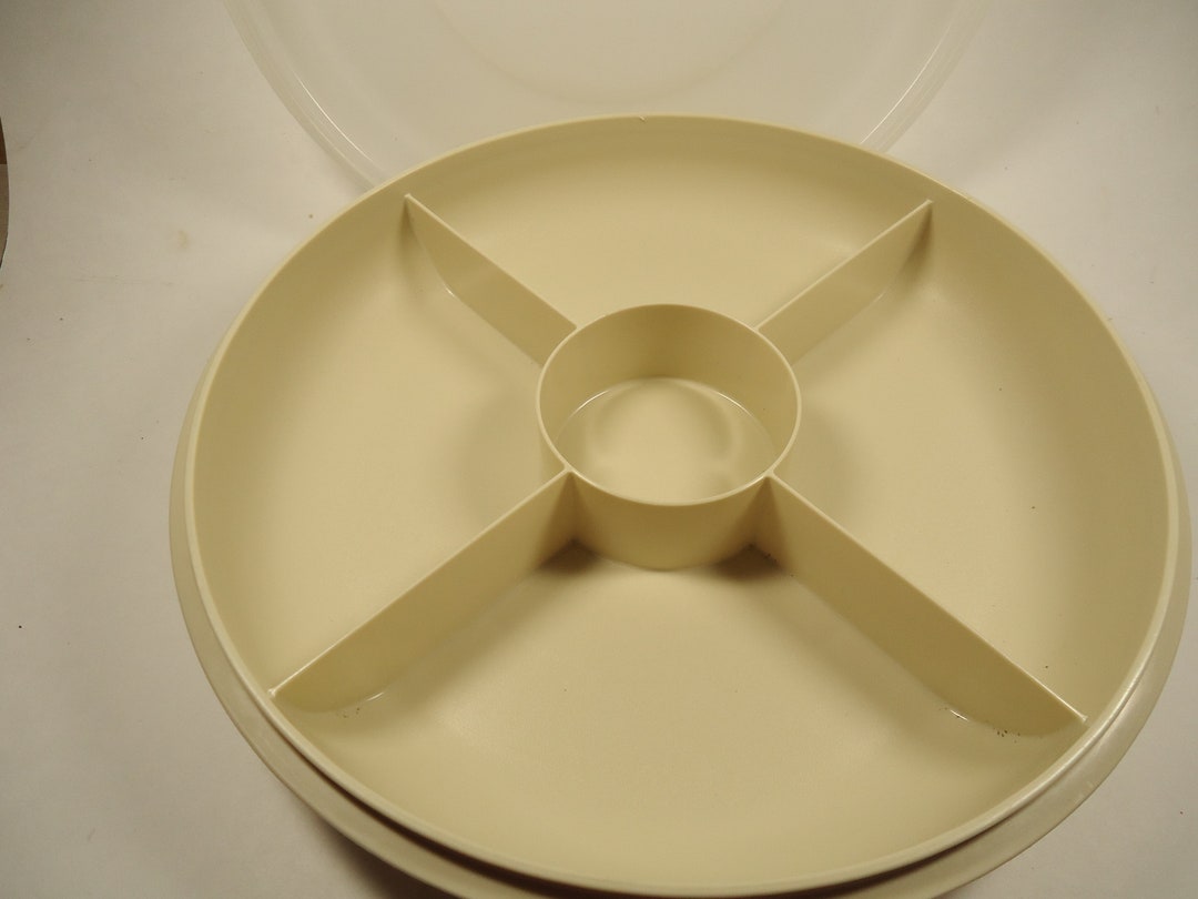 Tupperware Round Divided Serving Tray /container - Etsy
