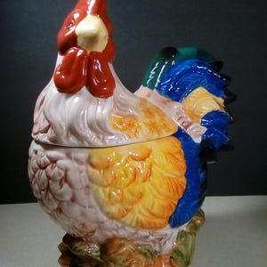 ALCO Ceramic Rooster Cookie Jar - Etsy