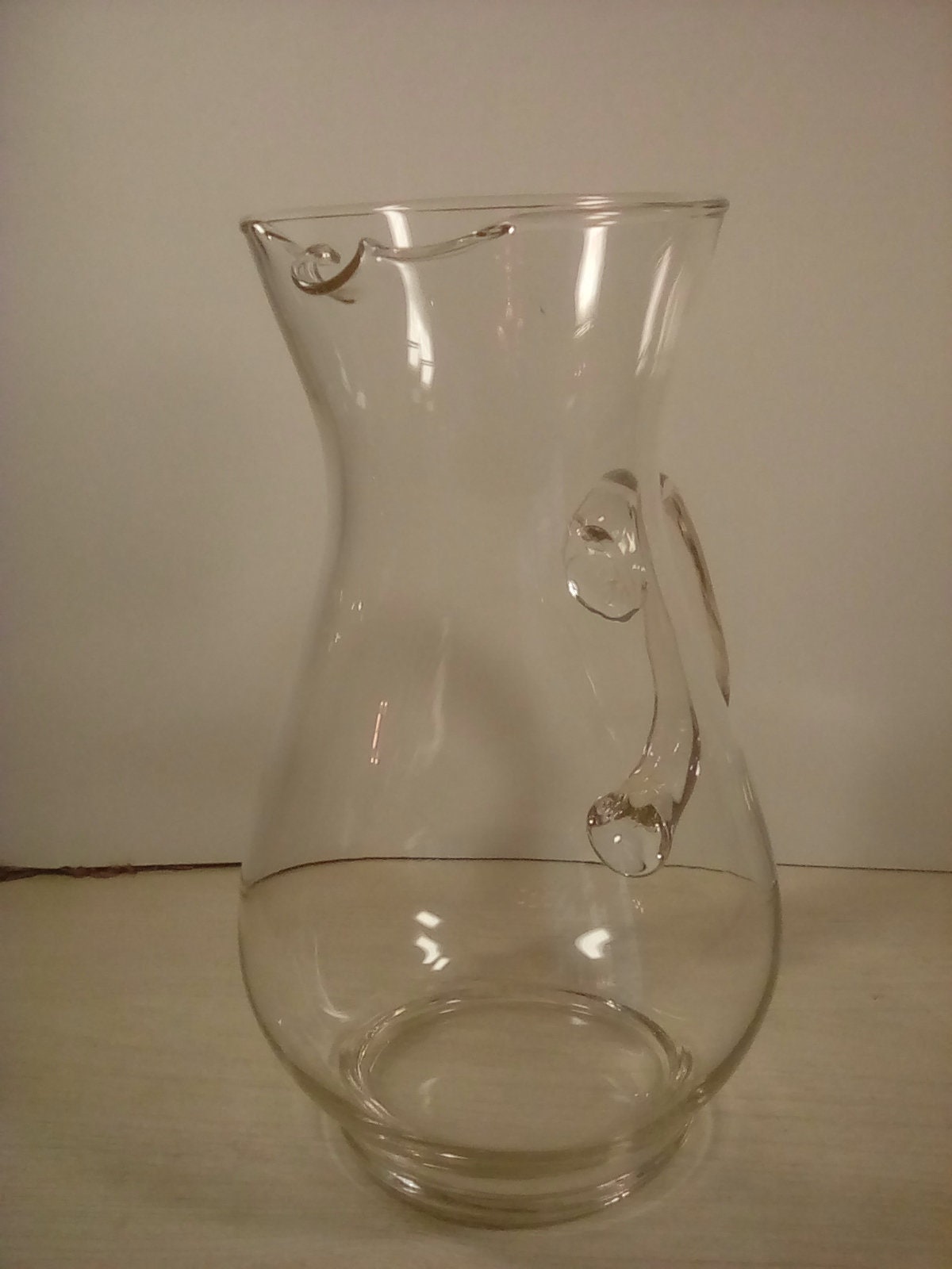 Gorgeous clear glass Pedestal pitcher | Etsy