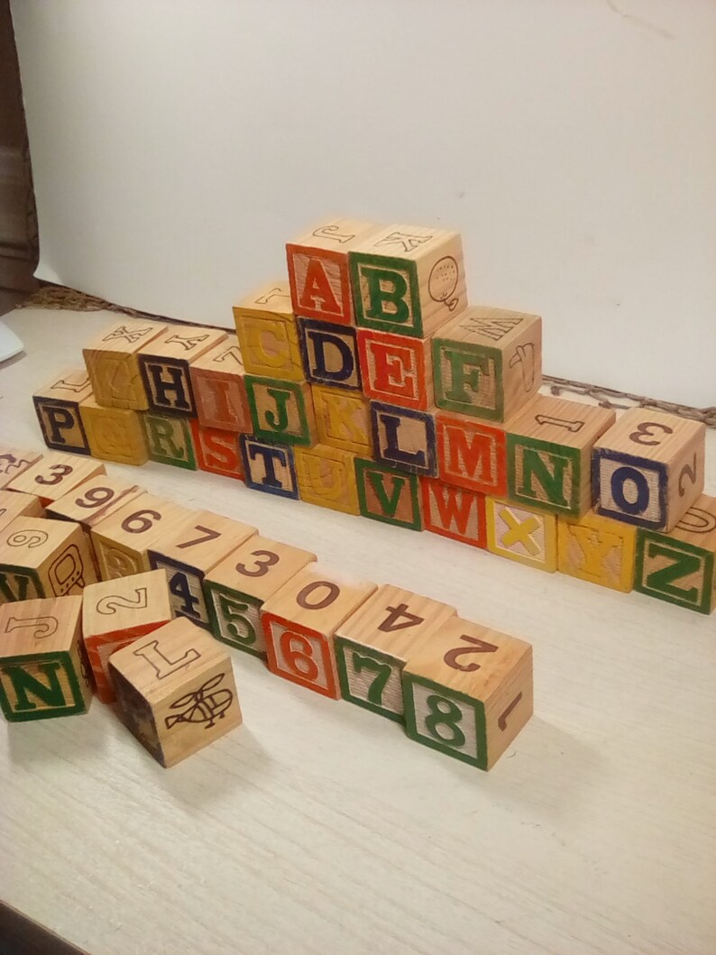 Vintage Small Wood ABC Letter Blocks - Etsy