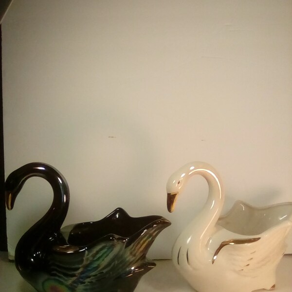Ceramic Swan Planter - Etsy