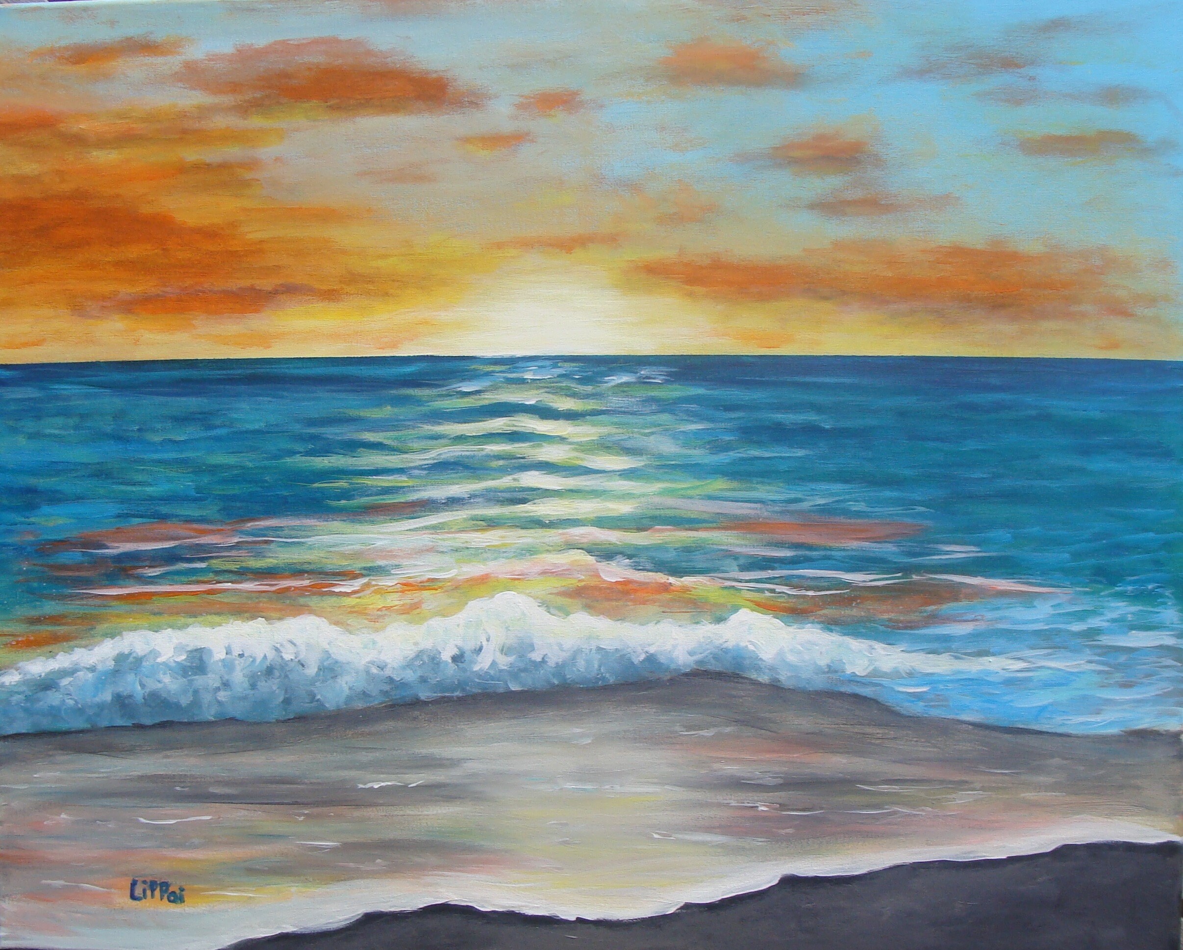 Sunset Wave Painting